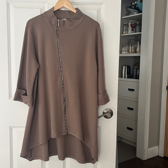 Comfy USA | Jackets & Coats | Comfy Usa Taupe Light Brown Asymmetrical ...